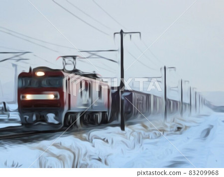 Winter snow train illustration - Stock Illustration [83209968] - PIXTA