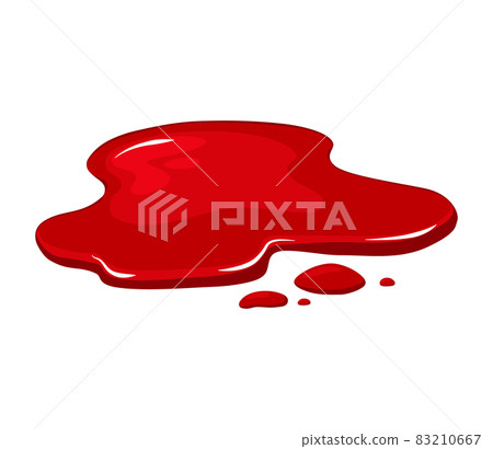 Blood puddle on a white isolated background....-插圖素材 [83210667] - PIXTA圖庫