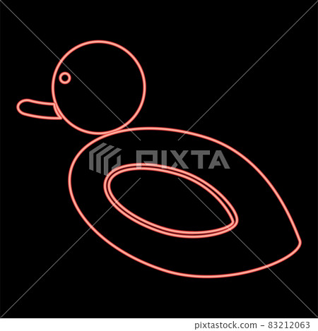 Neon duck icon black color in circle red color...-插圖素材 [83212063] - PIXTA圖庫