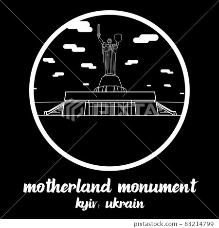 Circle Icon line Motherland Monument. Vector... - Stock Illustration ...