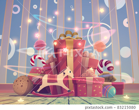 Christmas gifts such as present boxes, magic... - Stock Illustration ...