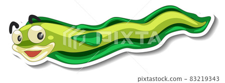 Sea eel animal cartoon sticker - Stock Illustration [83219343] - PIXTA