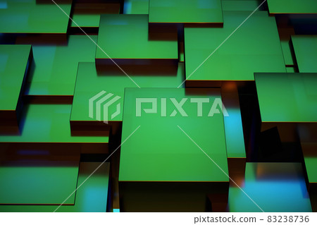 3D illustration of green rectangles. Randomly... - Stock Illustration ...