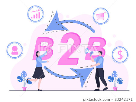 B2B or Business to Business Marketing Vector... - Stock Illustration ...