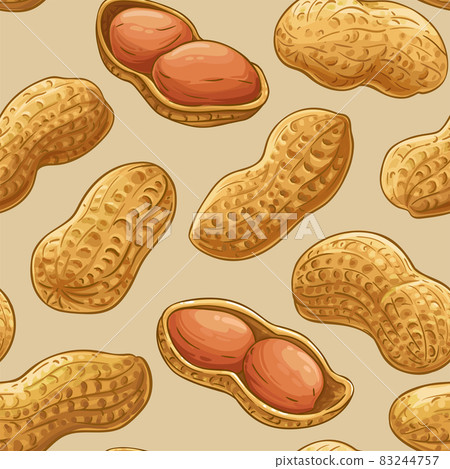 peanut vector pattern on color background - Stock Illustration ...