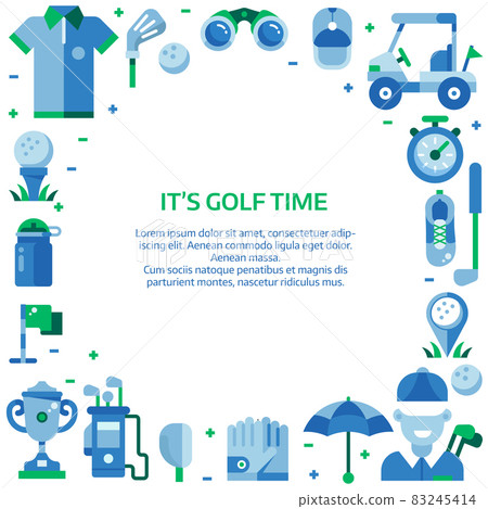 Love Golf Border Frame or Card Template - Stock Illustration [83245414 ...