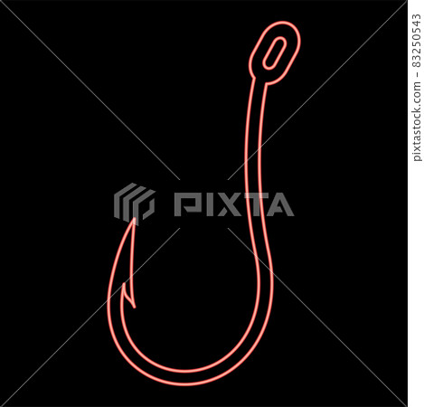 Neon fish hook red color vector illustration... - Stock Illustration ...