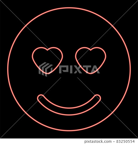 Neon smile red color vector illustration flat... - Stock Illustration ...