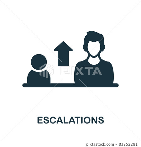 Escalations icon. Monochrome sign from customer... - Stock Illustration ...