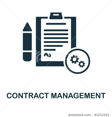 Contract Management icon. Monochrome sign from... - Stock Illustration ...
