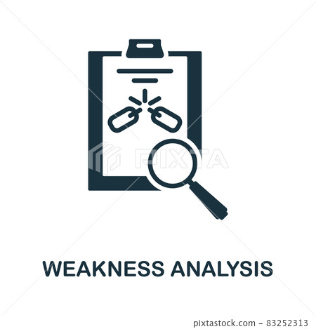 Weakness Analysis icon. Monochrome sign from... - Stock Illustration ...
