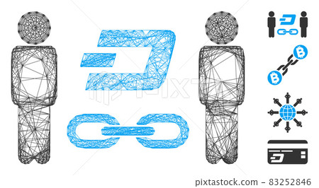 Network People Dash Blockchain Vector Mesh - Stock Illustration ...