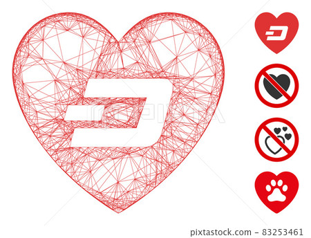 Net Lovely Dash Heart Vector Mesh - Stock Illustration [83253461] - PIXTA