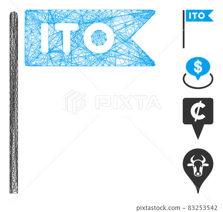 Linear ITO Flag Vector Mesh - Stock Illustration [83253542] - PIXTA