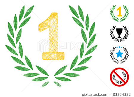 Network First Laurel Wreath Vector Mesh - Stock Illustration [83254322 ...