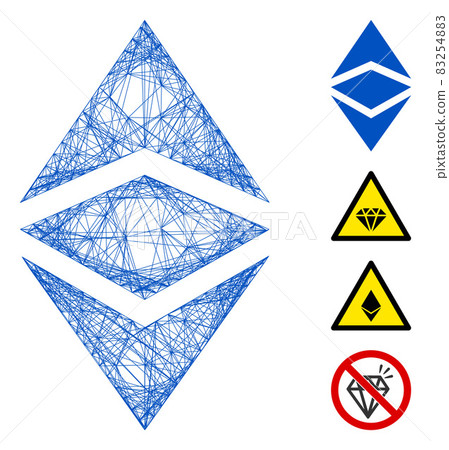 Hatched Ethereum Classic Vector Mesh - Stock Illustration [83254883 ...
