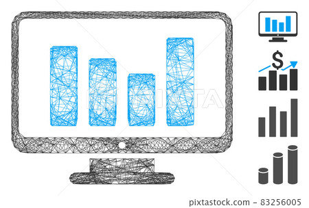 Network Bar Chart Monitoring Vector Mesh - Stock Illustration [83256005 ...