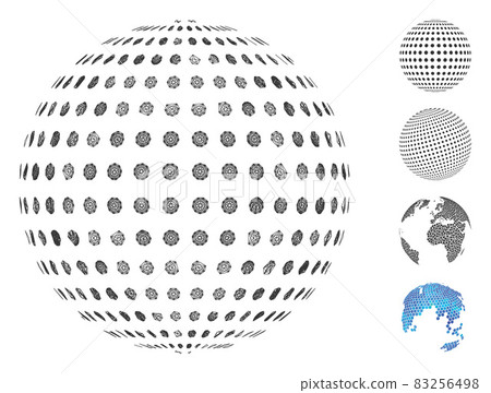 Hatched Abstract Dotted Sphere Vector Mesh - Stock Illustration ...
