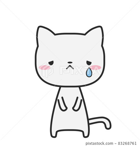 Sorrowful white cat - Stock Illustration [83268761] - PIXTA