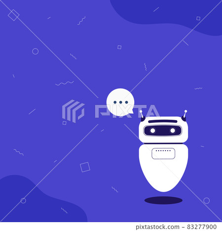 Illustration Of Cute Floating Robot Telling Us...-插圖素材 [83277900] - PIXTA圖庫