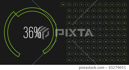 set of arc percentage diagrams meters progress bar - Stock Illustration ...