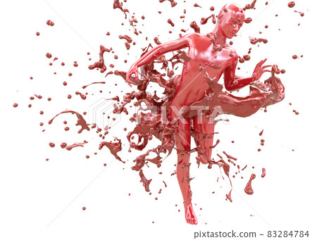3D Red paint splash human - Stock Illustration [83284784] - PIXTA