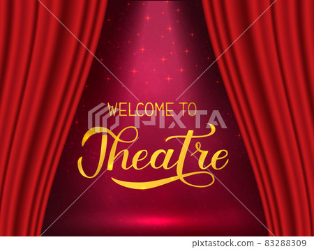 Welcome to theatre calligraphy hand lettering....-插圖素材 [83288309] - PIXTA圖庫