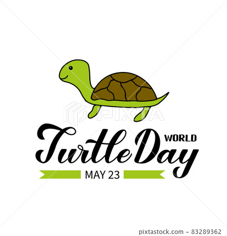 World Turtle day calligraphy lettering with... - Stock Illustration ...