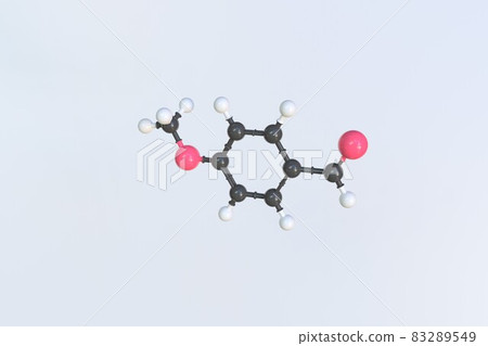 Anisaldehyde molecule. Isolated molecular... - Stock Illustration ...