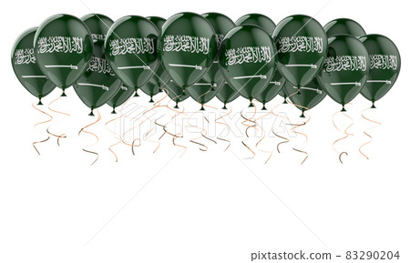 Balloons with Saudi Arabian flag, 3D rendering - Stock Illustration ...