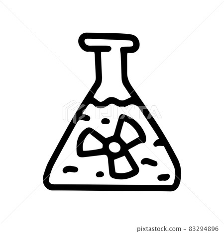 toxic liquid line vector doodle simple icon - Stock Illustration ...
