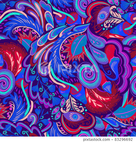 Colorful seamless pattern with crazy... - Stock Illustration [83296692 ...