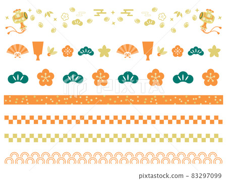 Japanese traditional pattern line illustration - Stock Illustration ...