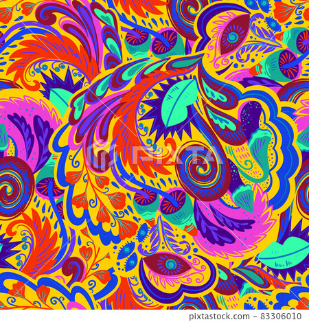 Colorful seamless pattern with crazy... - Stock Illustration [83306010 ...