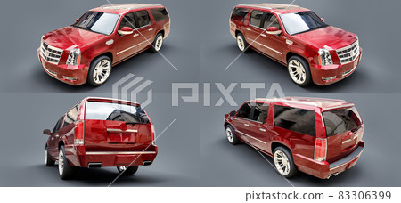 Set big red premium SUV on a gray background.... - Stock Illustration ...
