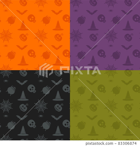 Halloween seamless patterns set. Color... - Stock Illustration ...