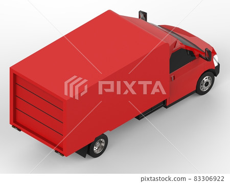Small red truck. Car delivery service. Delivery... - Stock Illustration ...