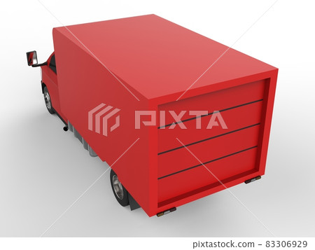 Small red truck. Car delivery service. Delivery... - Stock Illustration ...