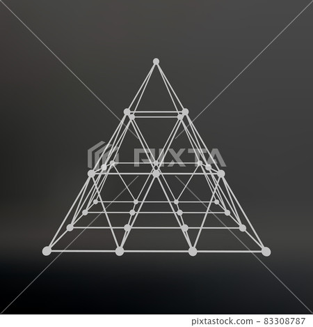 Wireframe mesh Polygonal pyramid. Pyramid of... - Stock Illustration ...