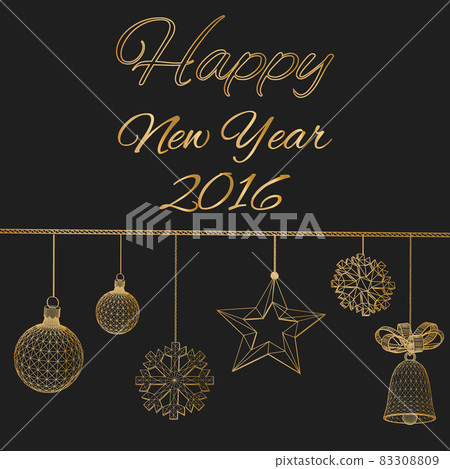 Happy new year Vector illustration. Polygon... - Stock Illustration ...