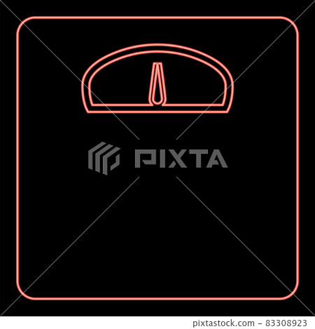 Neon weight scale red color vector illustration... - Stock Illustration ...