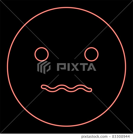 Neon smiley red color vector illustration flat... - Stock Illustration ...