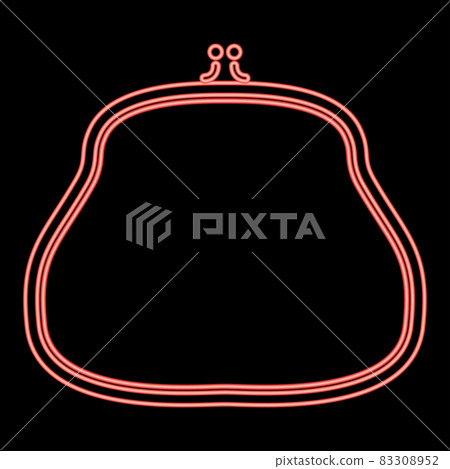 Neon purse red color vector illustration flat... - Stock Illustration ...