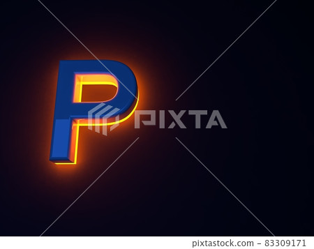 Luminous fiery blue letters.-插圖素材 [83309171] - PIXTA圖庫