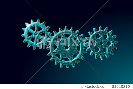 3D gears work progress concept. Wheel industry... - Stock Illustration ...