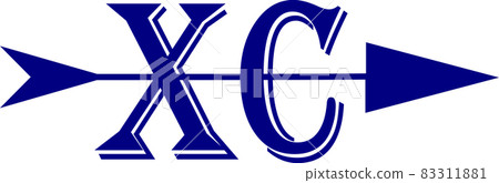 Cross country running logo XC in blue - Stock Illustration [83311881 ...