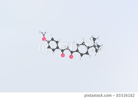 Avobenzone molecule, isolated molecular model.... - Stock Illustration ...
