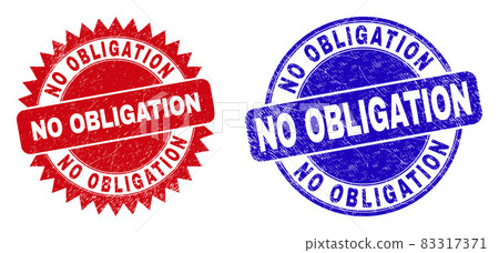 NO OBLIGATION Round and Rosette Stamps with... - Stock Illustration ...