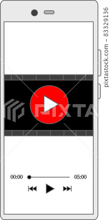 Image of simple smartphone and video playback... - Stock Illustration ...