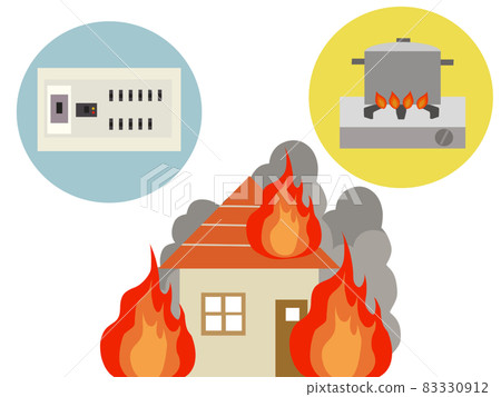 Illustration to prevent fire in the event of a... - Stock Illustration ...